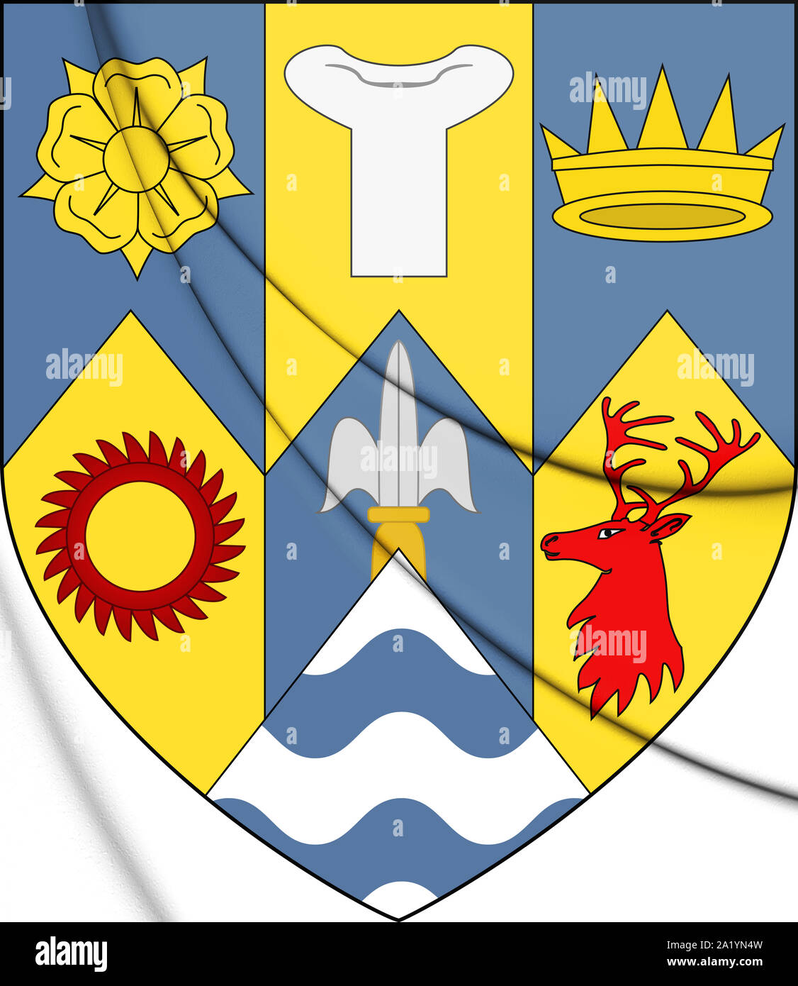 3D County Clare coat of arms, Ireland. 3D Illustration Stock Photo - Alamy