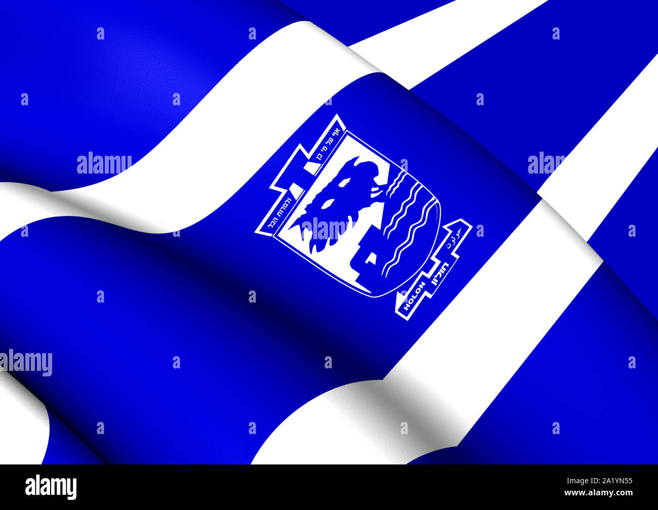 3D Flag of Holon, Israel. 3D Illustration Stock Photo - Alamy
