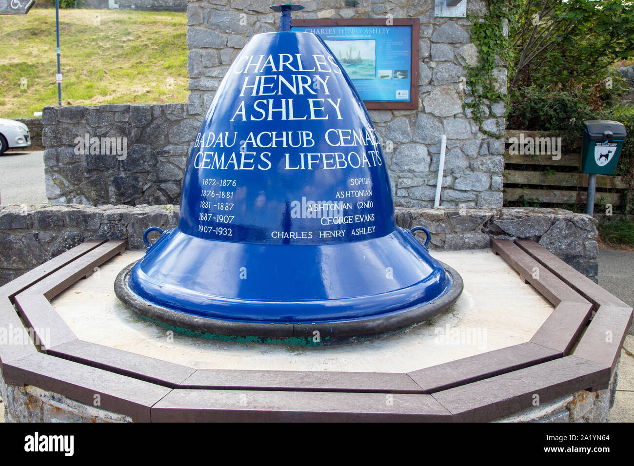 St Patrick's Bell, Cemaes Bay Angelsey North Wales Stock Photo - Alamy