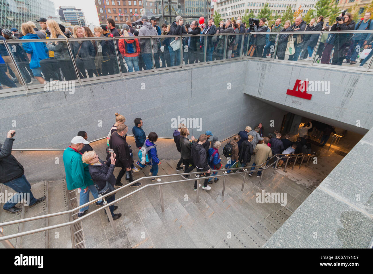 Copenhagen, Zealand Denmark - 29 9 2019: New M3 cityringen metro line ...