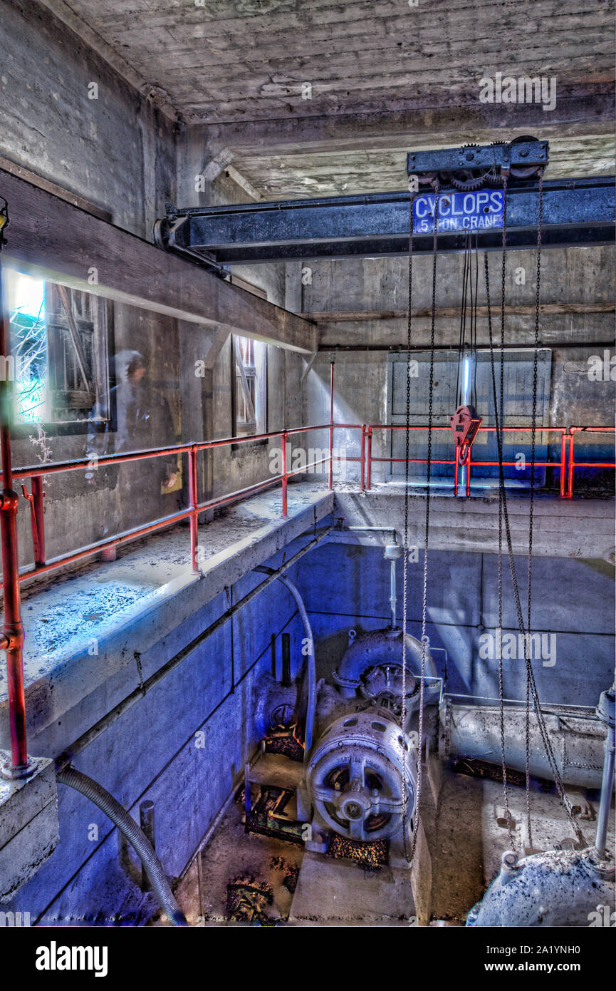 A sense of desolation exists in an abandoned power station. HDR (High ...