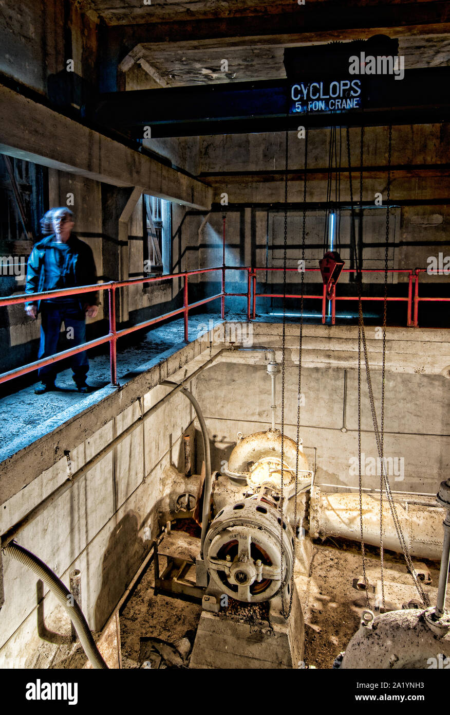 A sense of desolation exists in an abandoned power station. HDR (High ...