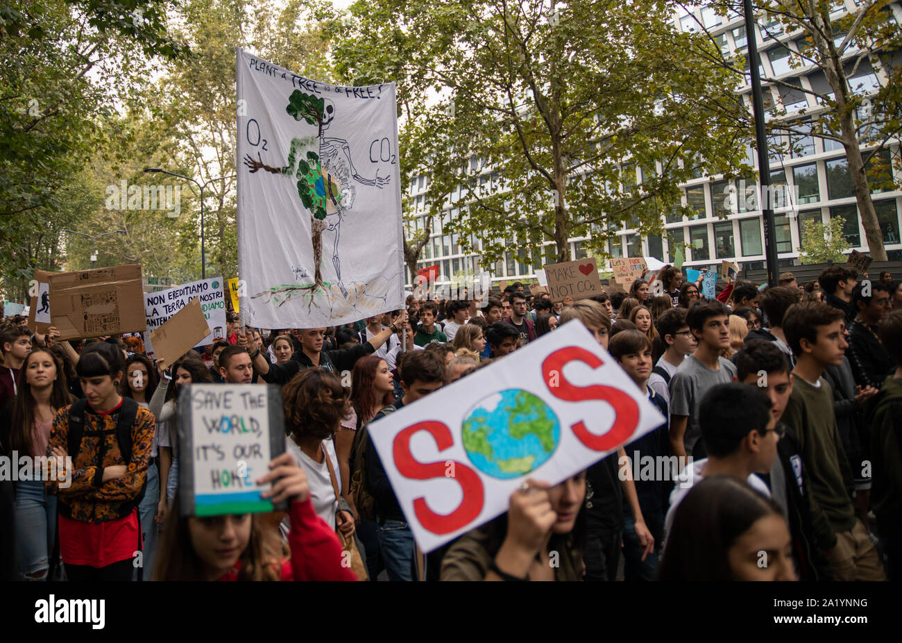Milan, Italy – September 27, 2019: “Fridays For Future” climate change ...