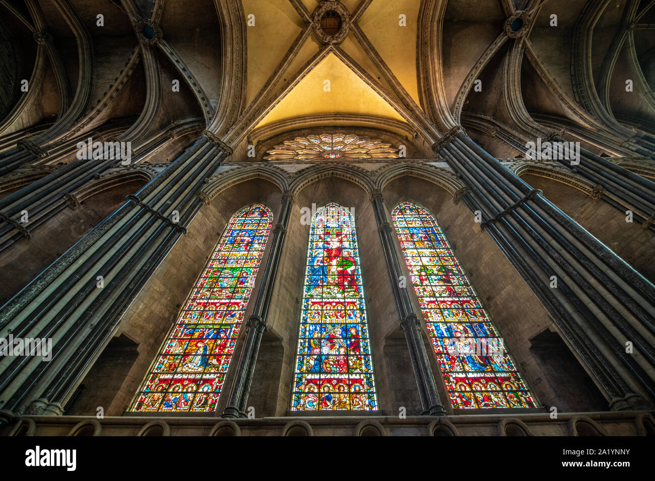 Stained glass window durham cathedral hi-res stock photography and ...