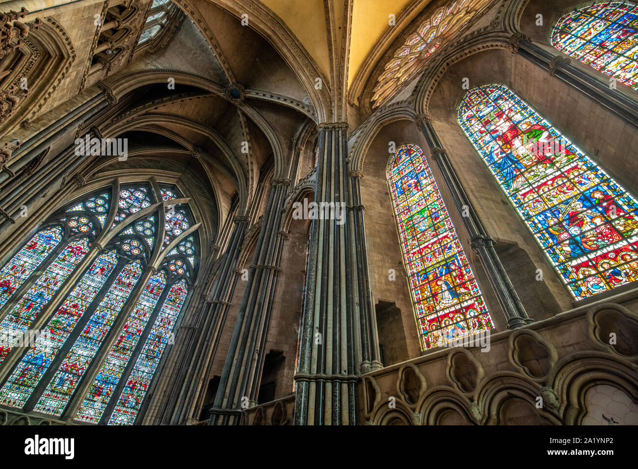 Stained glass window durham cathedral hi-res stock photography and ...