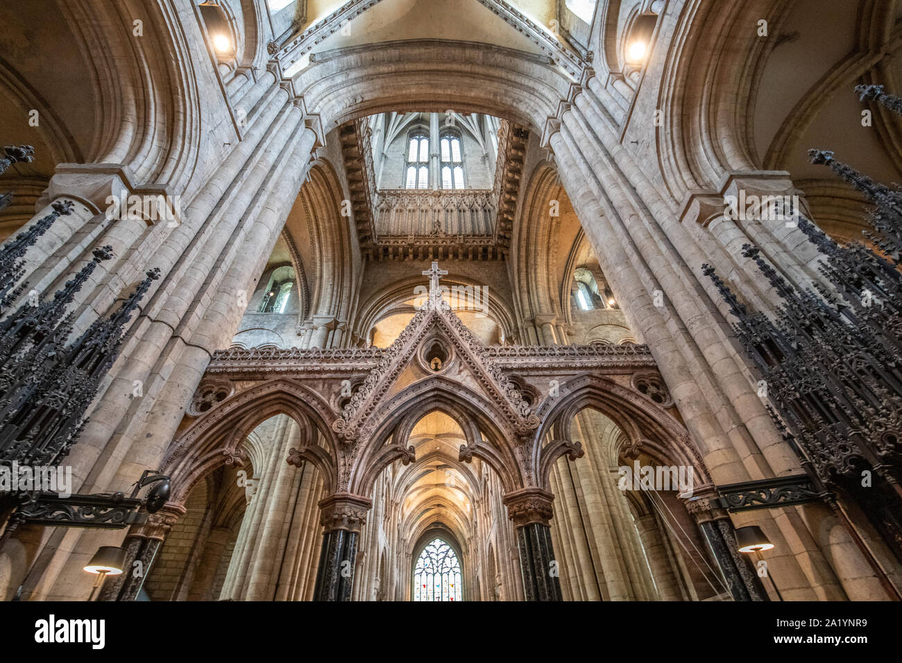 The interior of Durham Cathedral, Durham, United Kingdom Stock Photo ...
