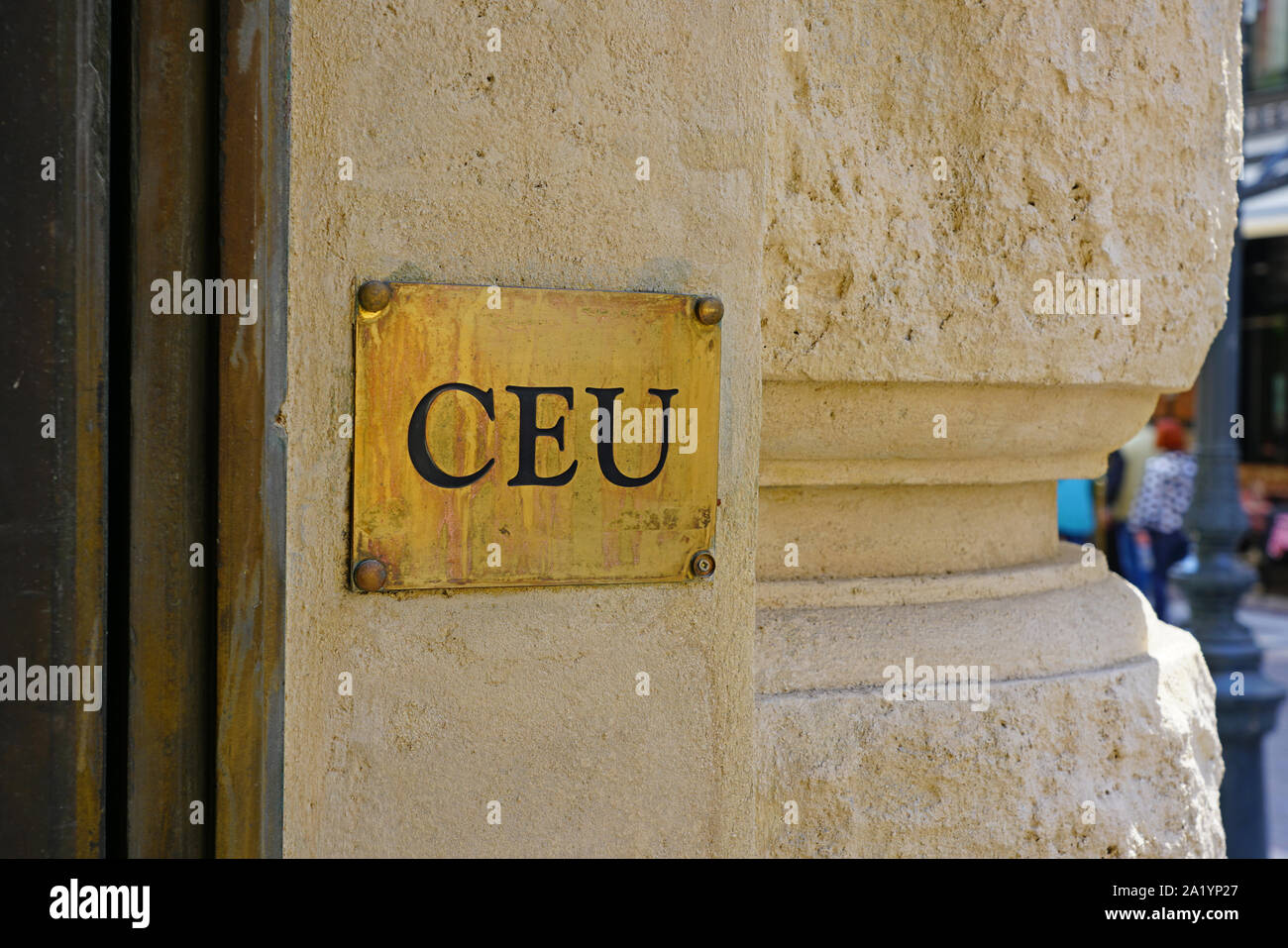 BUDAPEST, HUNGARY -26 MAY 2019- View of the Budapest campus of Central ...