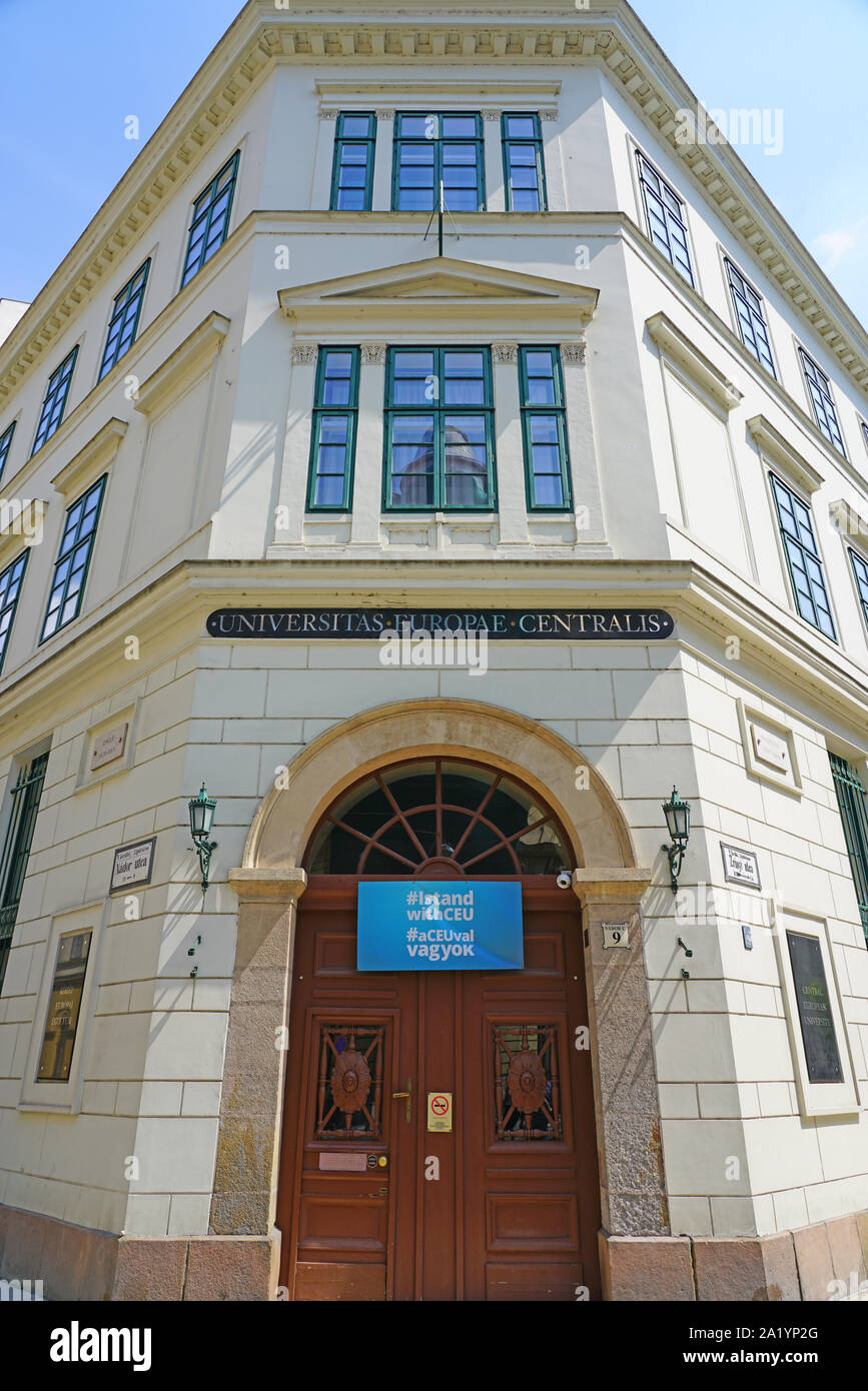 BUDAPEST, HUNGARY -26 MAY 2019- View of the Budapest campus of Central ...