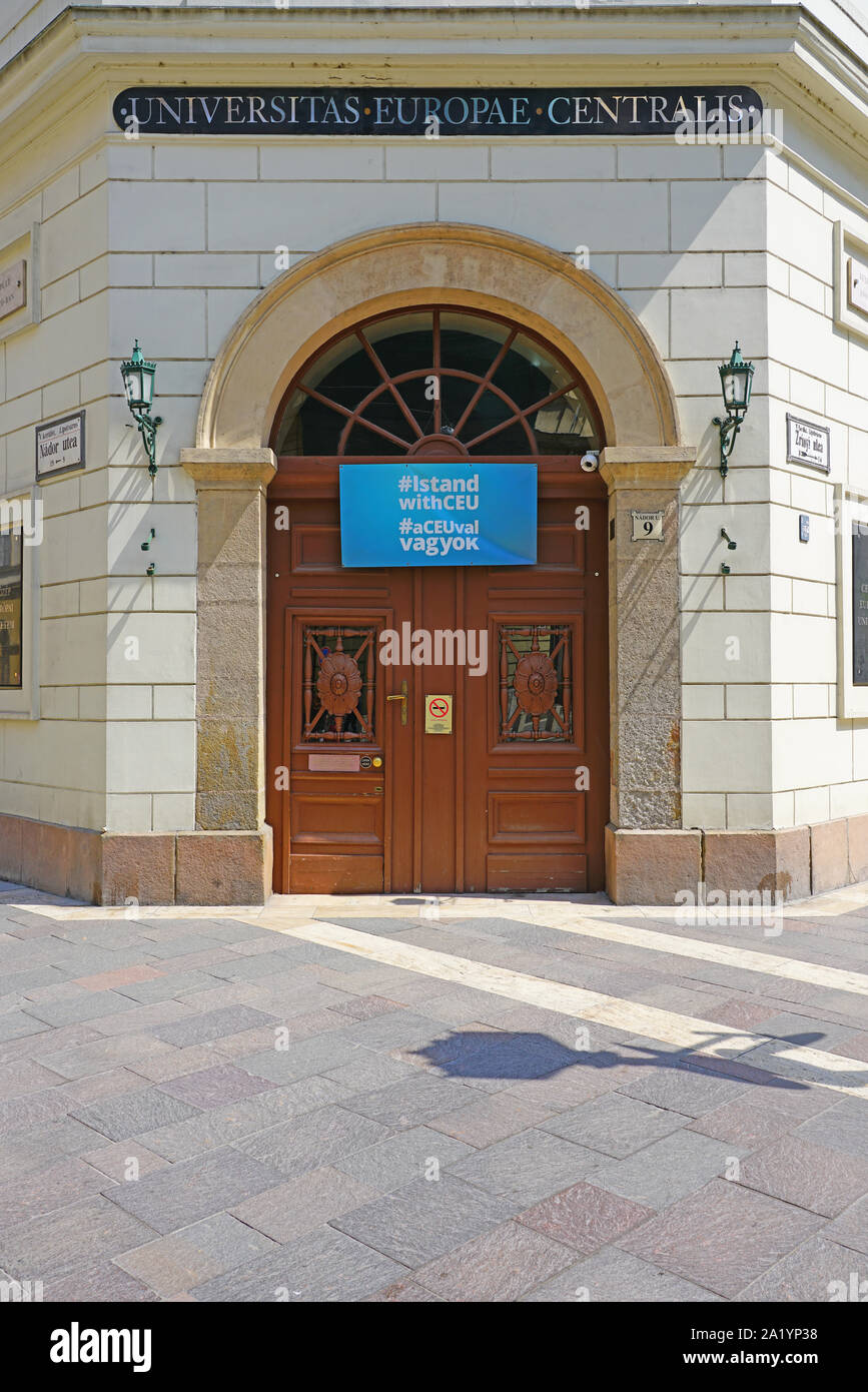 BUDAPEST, HUNGARY -26 MAY 2019- View of the Budapest campus of Central ...