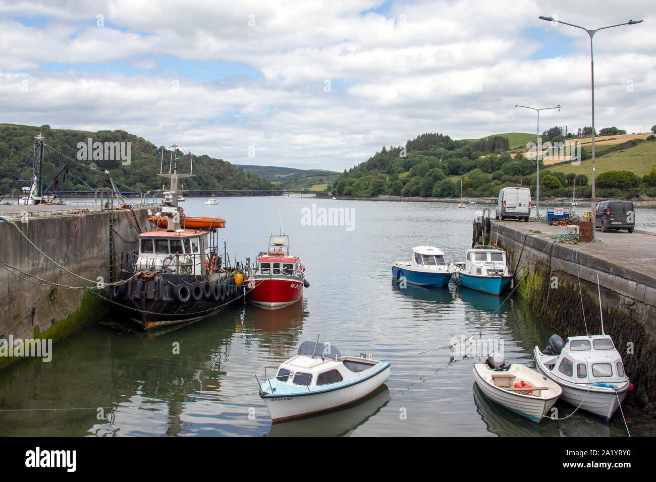 Small boats Union Hall fishing port Stock Photo - Alamy