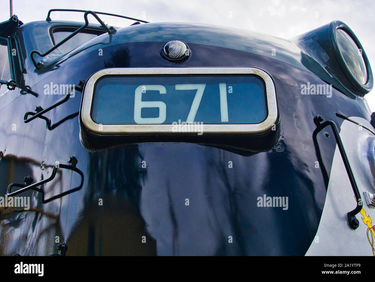 EMD F7 diesel railroad engine detail Stock Photo - Alamy
