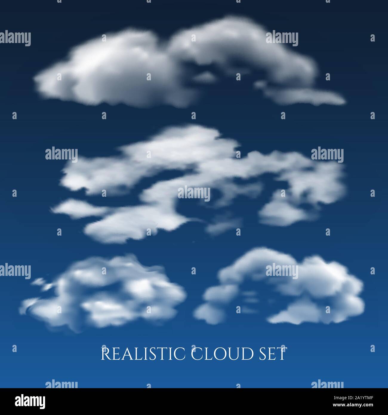 Realistic Clouds Vector