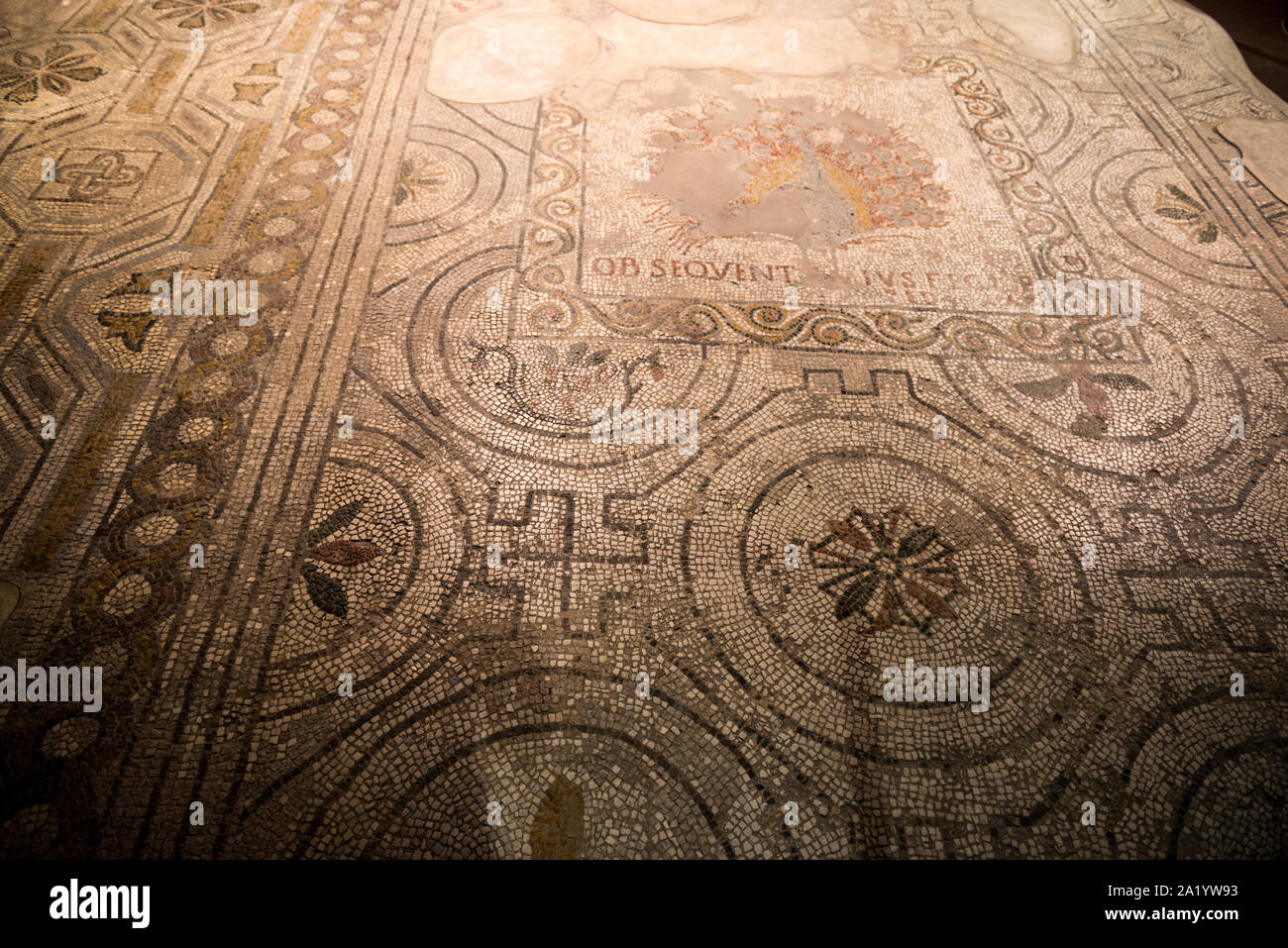 FLORENCE, ITALY - 25, MARCH, 2016: Horizontal picture of mosaic floor ...