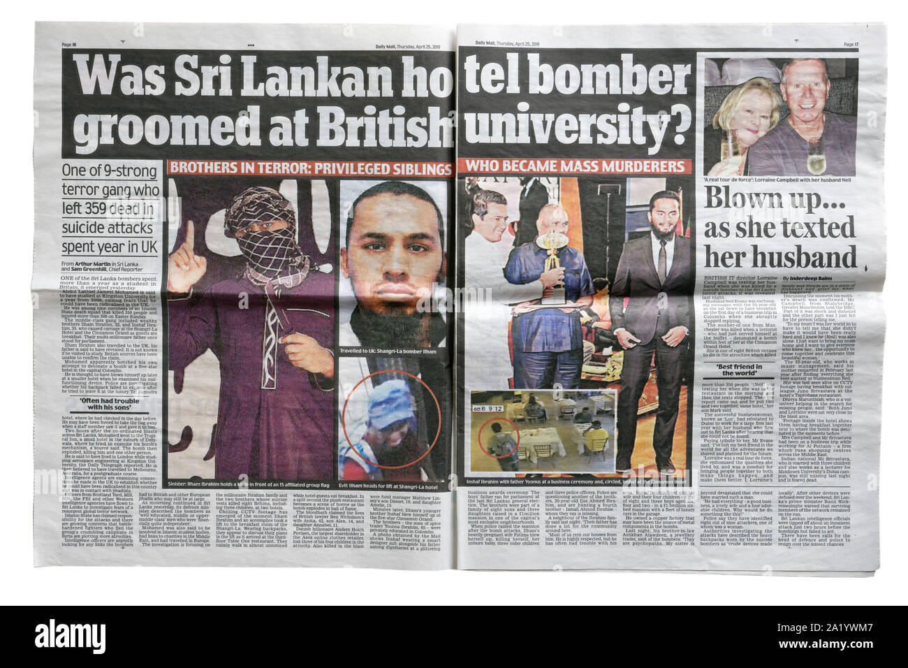 Daily mail newspaper inside spread hi-res stock photography and images ...