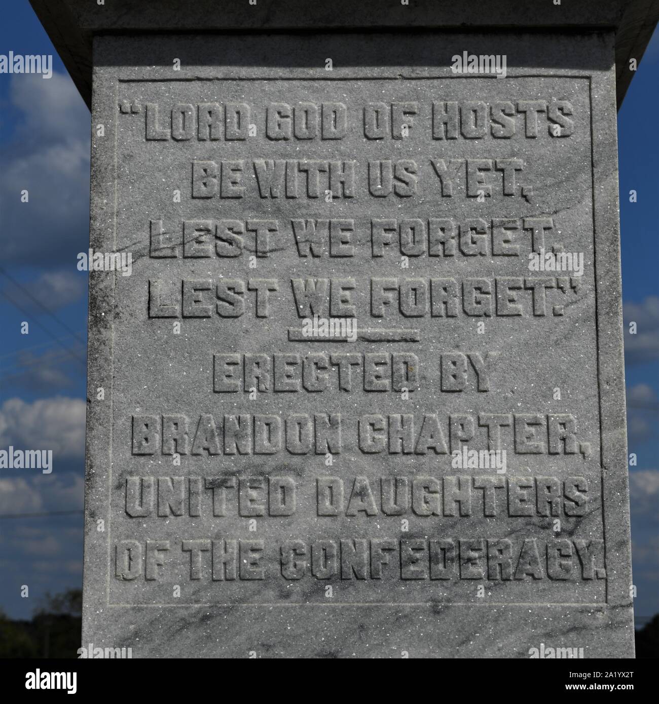 The Confederate Statue on the square in Brandon, Mississippi Stock ...