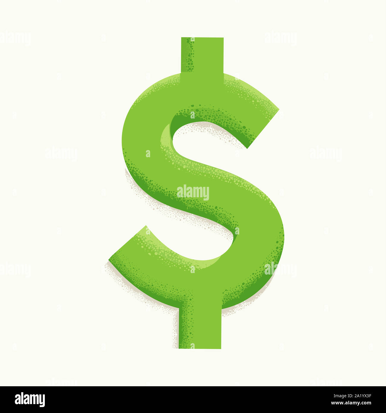 Illustration of a Green Dollar Sign Design Icon Stock Photo - Alamy