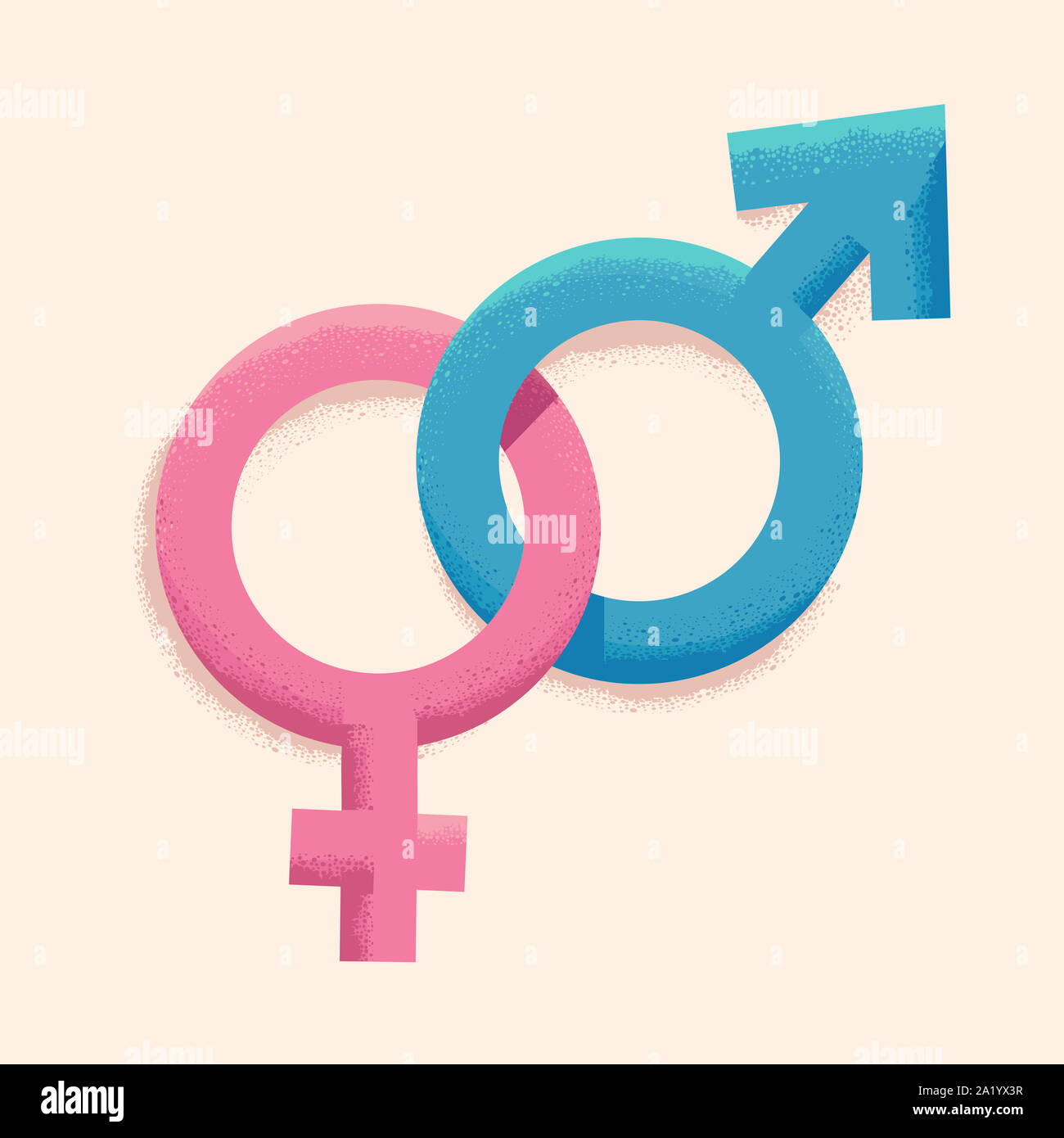 Illustration of a Linked Male and Female Symbol Design Icon Stock Photo ...