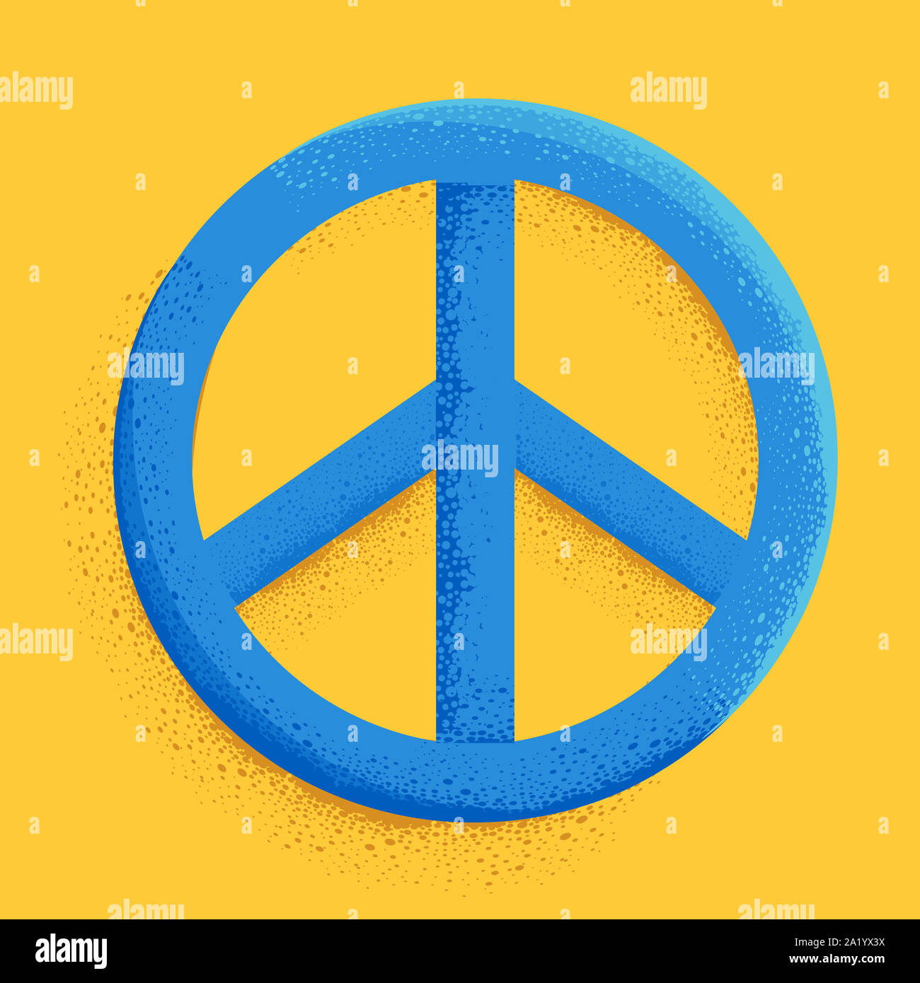Illustration of a Blue Peace Sign Design Icon Stock Photo - Alamy