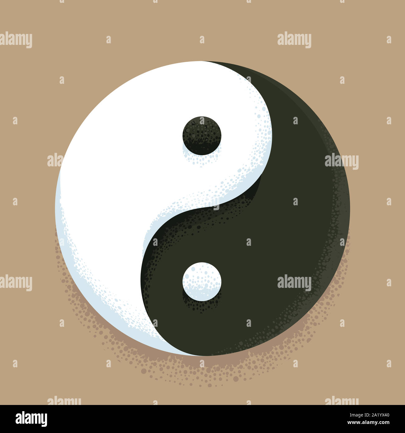 Illustration of Yin and Yang, Taoism Symbol Design Icon Stock Photo - Alamy