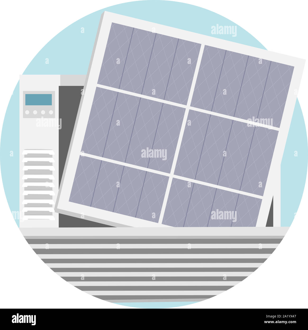 Illustration of Household Chores, Changing Air Conditioner Filter Stock ...