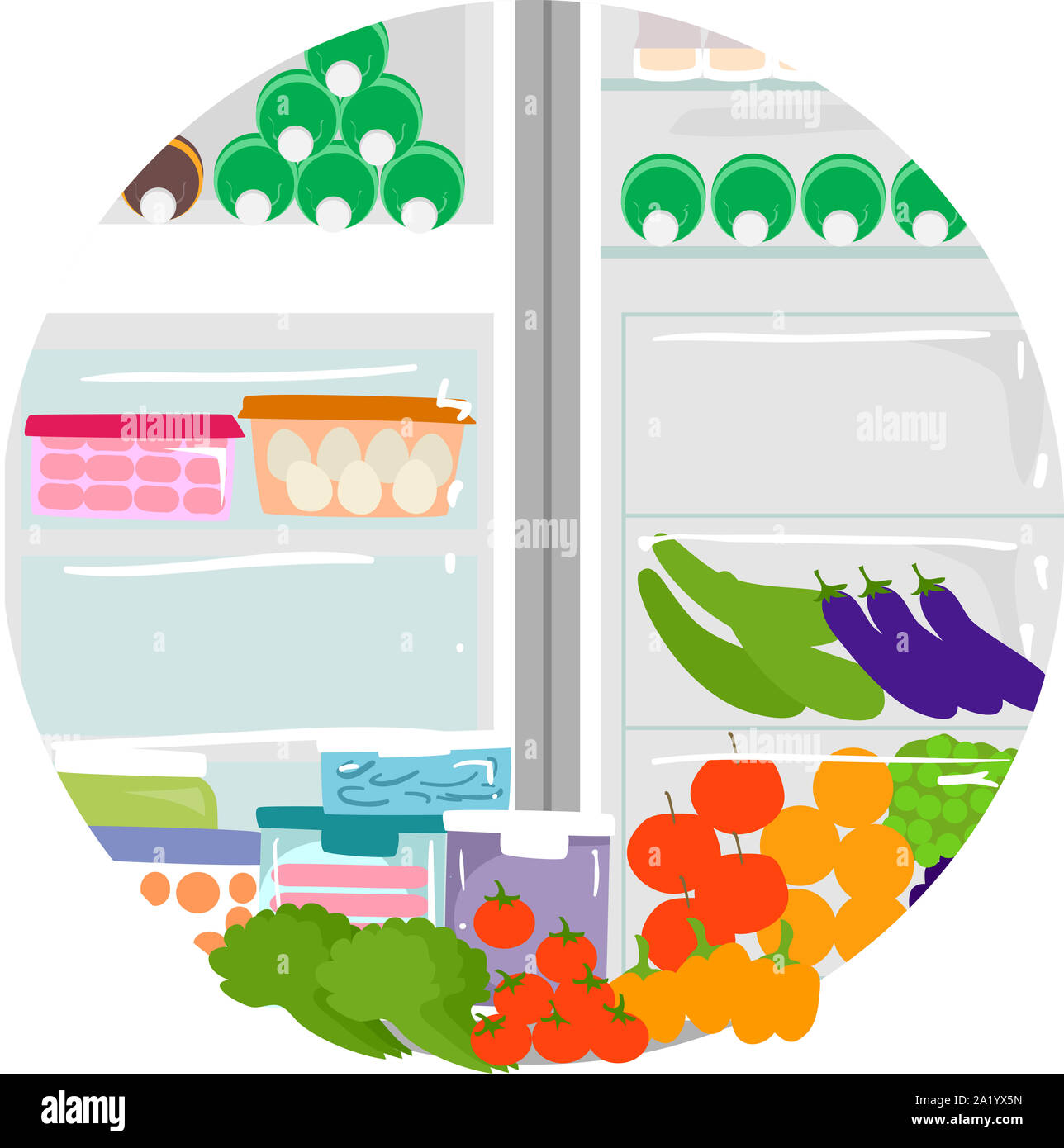 Illustration of Household Chores, Organizing Refrigerator Stock Photo ...