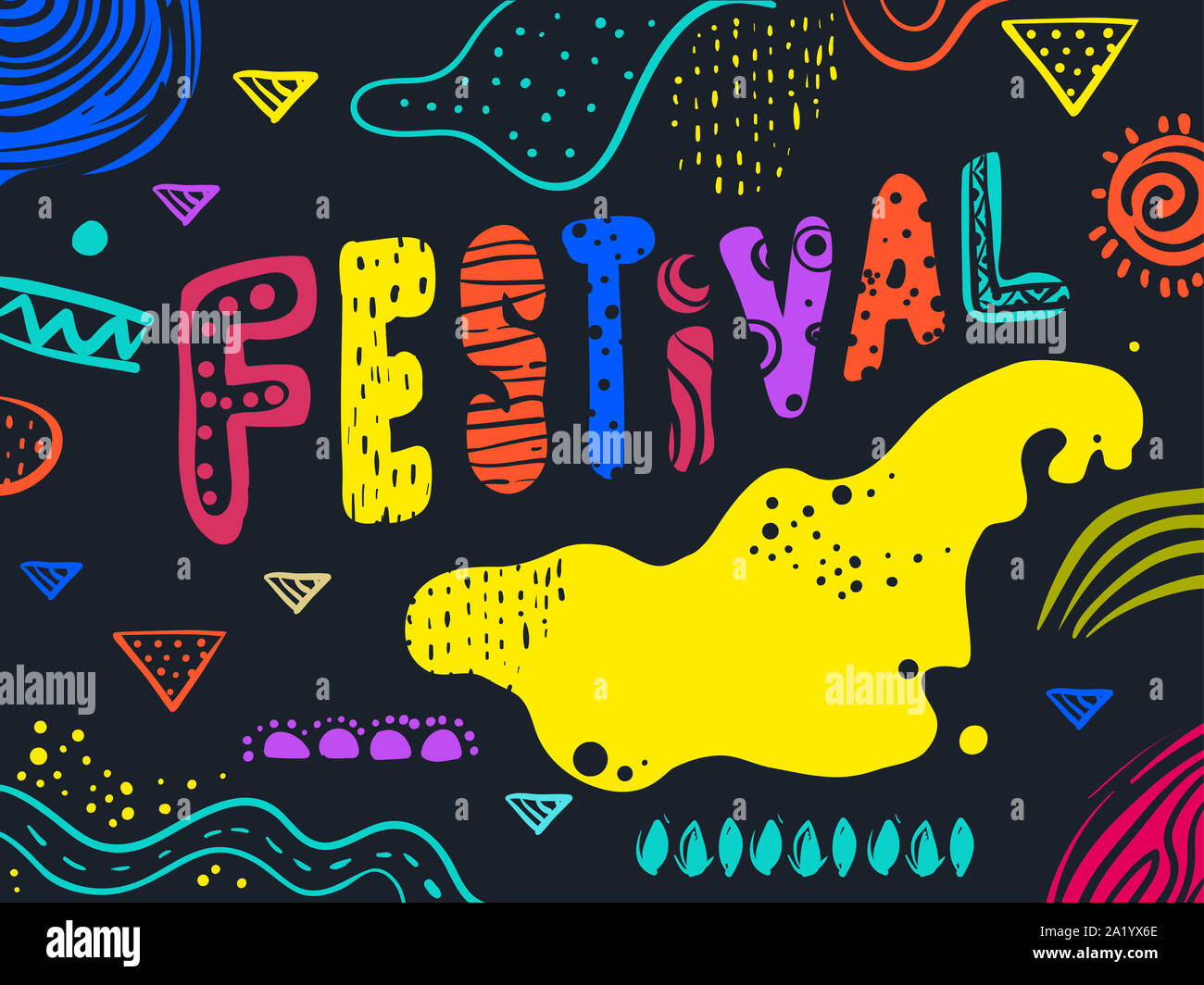 Illustration of a Festival Lettering and Festive Poster Design Stock ...