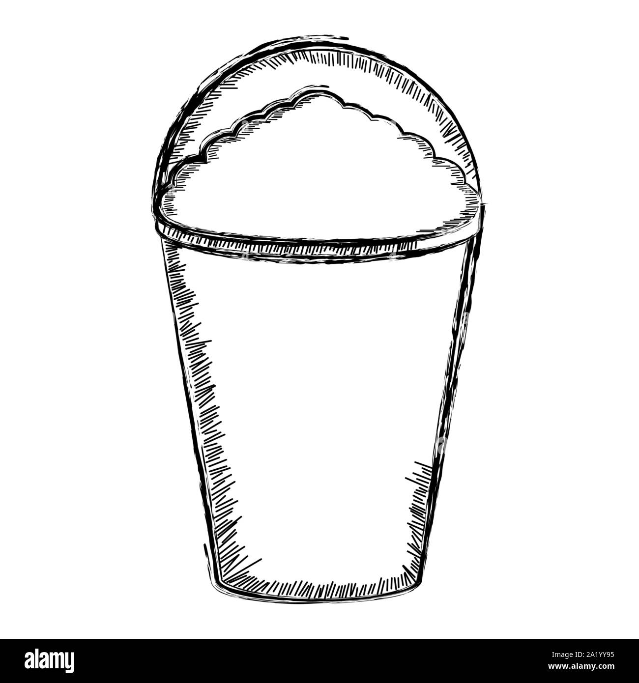 Isolated retro sketch of a frappe - Vector illustration Stock Vector ...