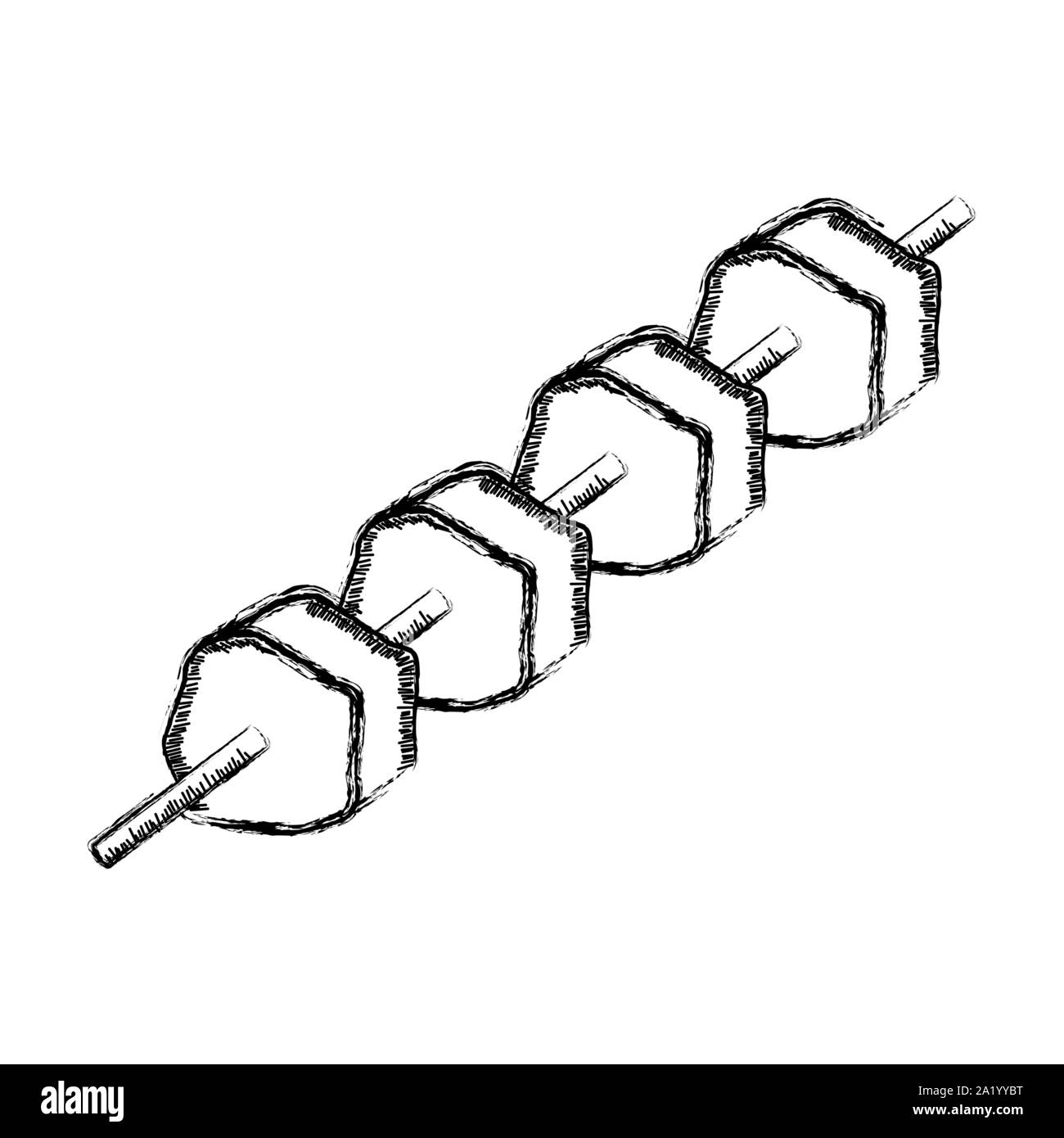 Isolated retro sketch of a skewer - Vector illustration Stock Vector ...