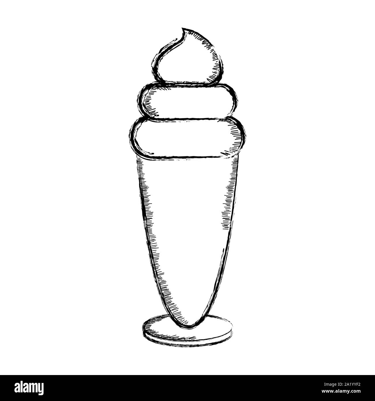 Isolated retro sketch of an ice cream - Vector illustration Stock ...