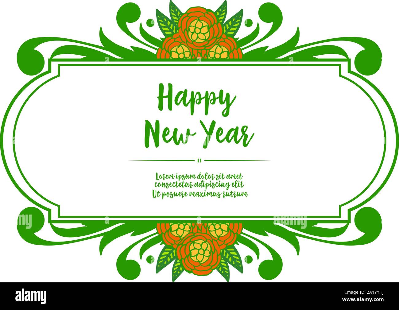 Celebration invitation card happy new year, with ornament creative ...