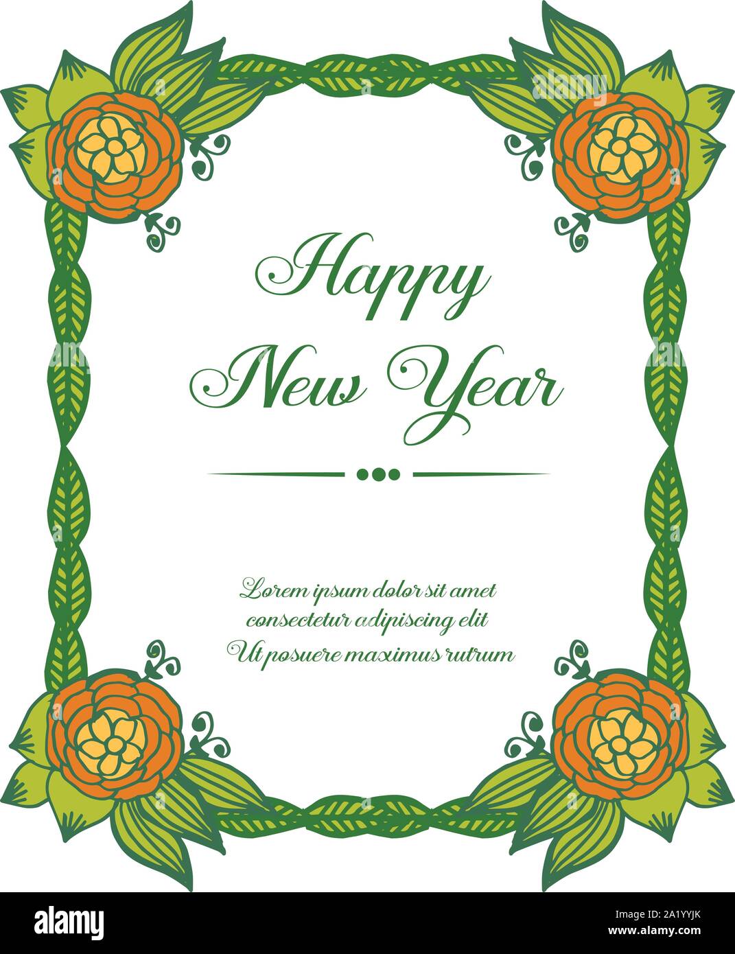 Celebration invitation card happy new year, with ornament creative ...