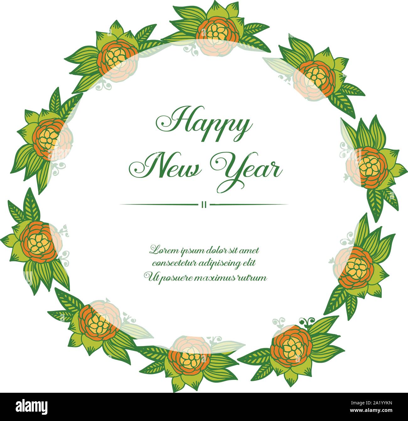 Celebration invitation card happy new year, with ornament creative ...