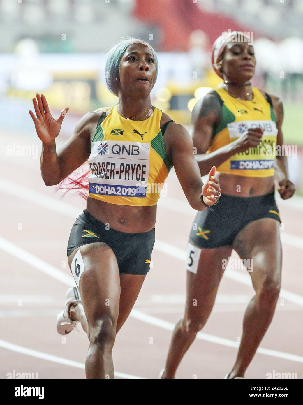 Shelly Ann Fraser Pryce Of Jamaica L Wins The Womens 100 Meter Race