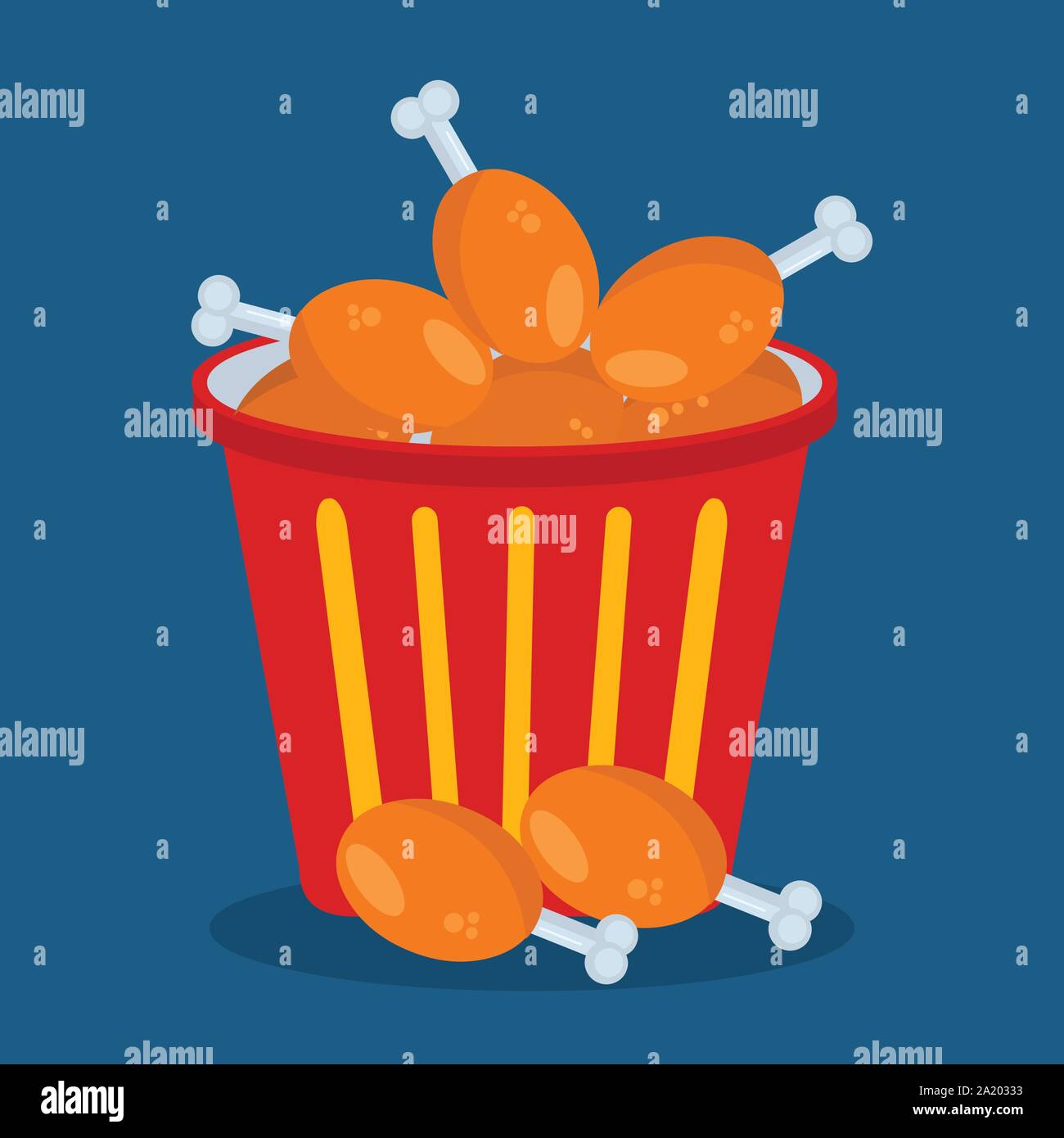 a bucket of fried chicken vector illustration Stock Vector Image & Art ...