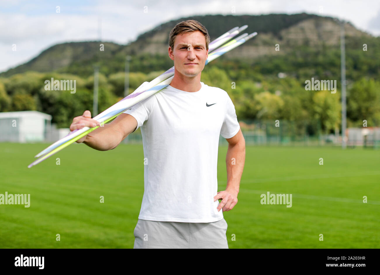 Jena, Germany. 13th Sep, 2019. The German javelin thrower Thomas Röhler ...