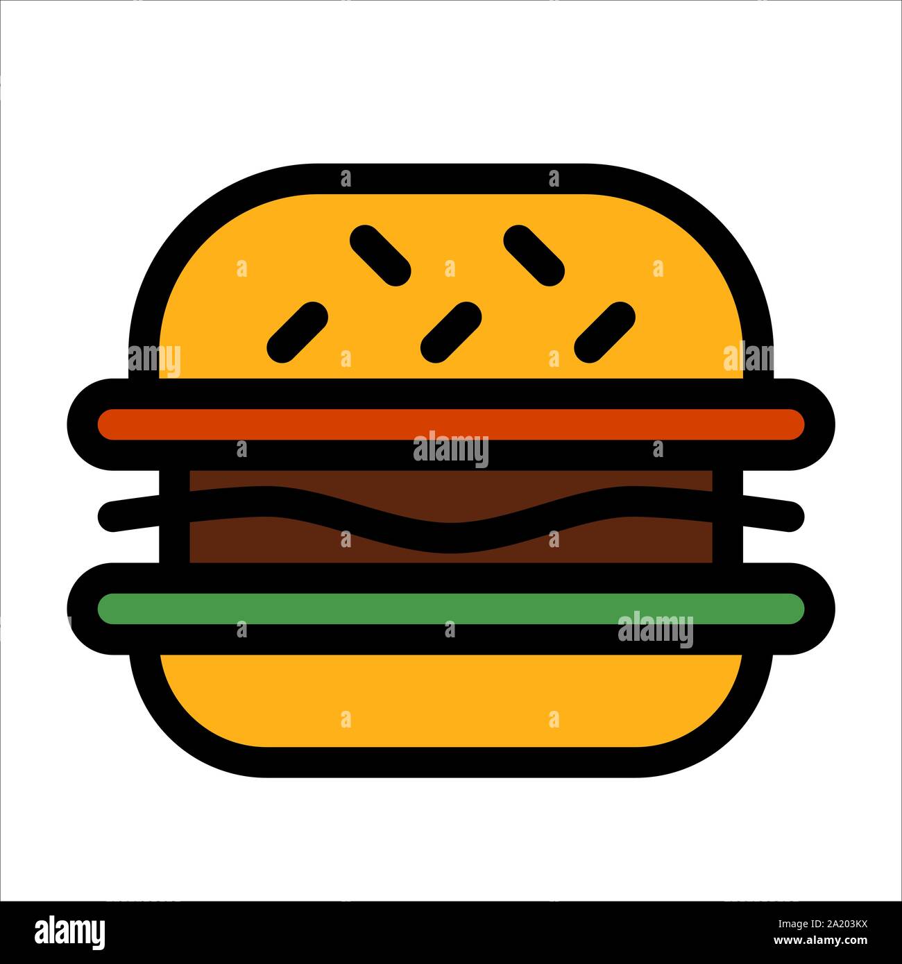 burger icon concept illustration with flat style Stock Vector Image ...