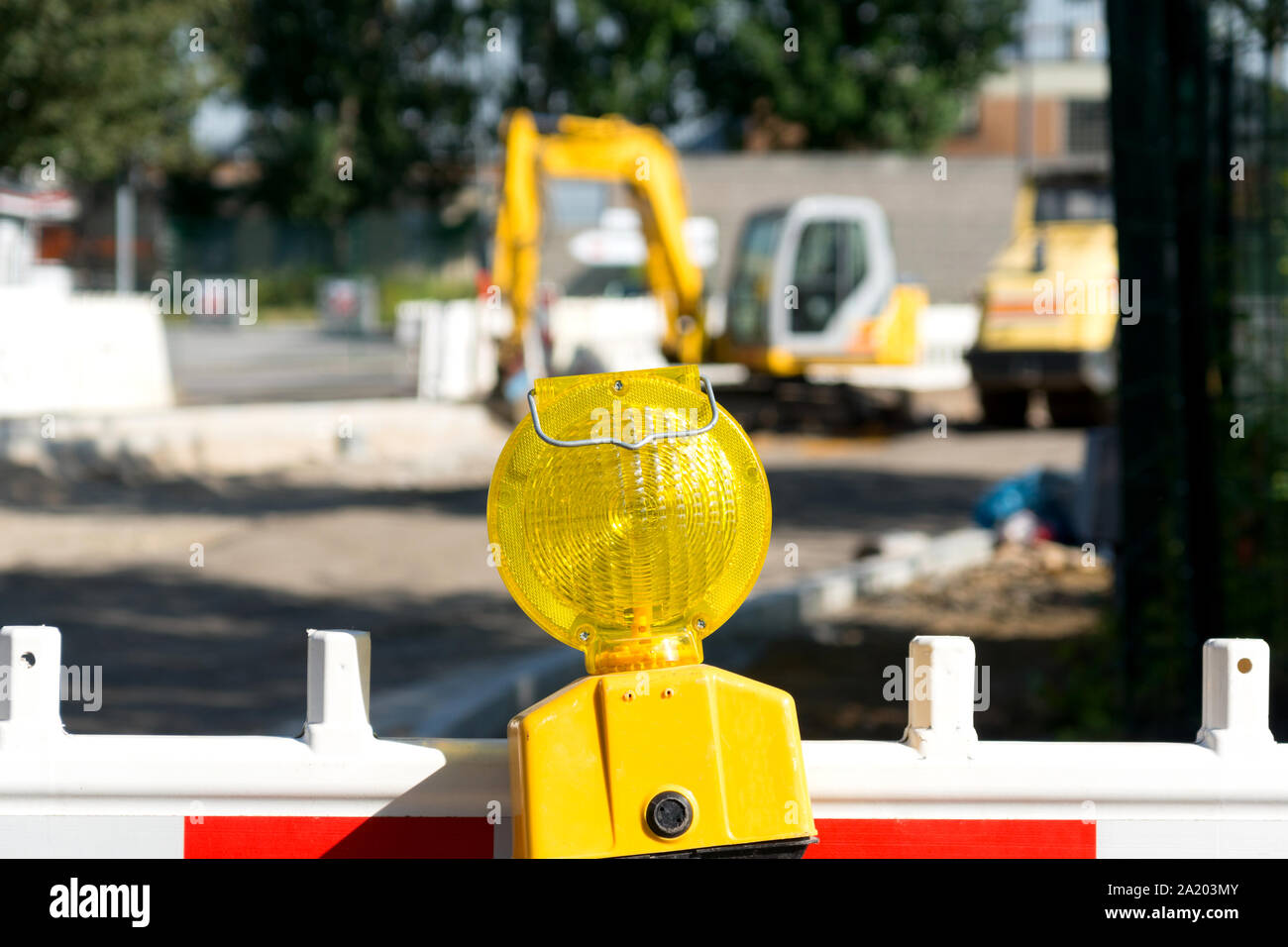 Red warning light for construction site hi-res stock photography and ...