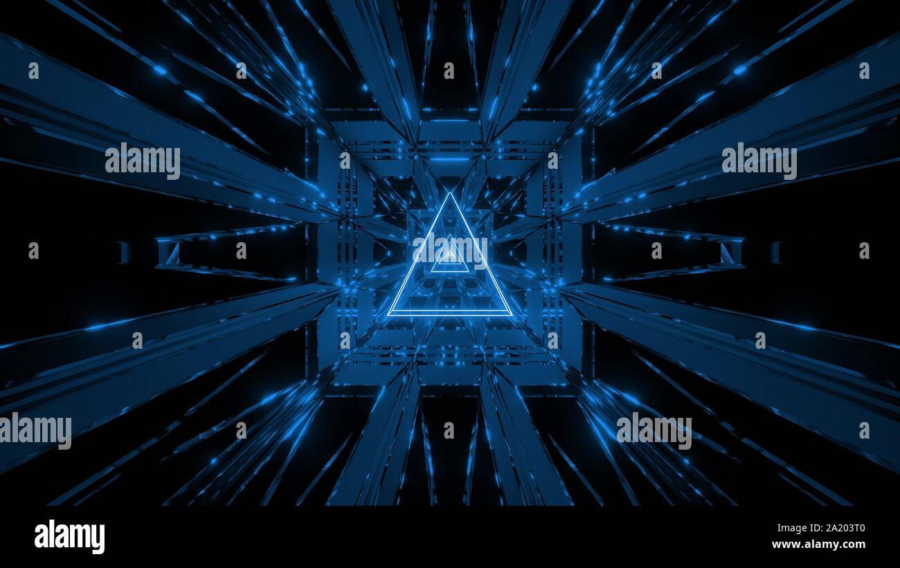 glowing triangle wireframe design 3d illustration background wallpaper ...