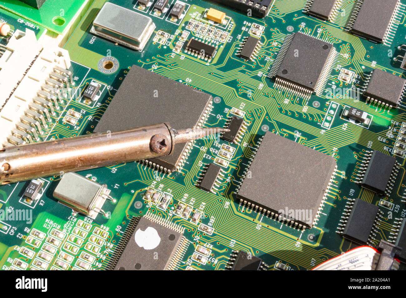 soldering iron for repairing electronic of the computer circuit board ...