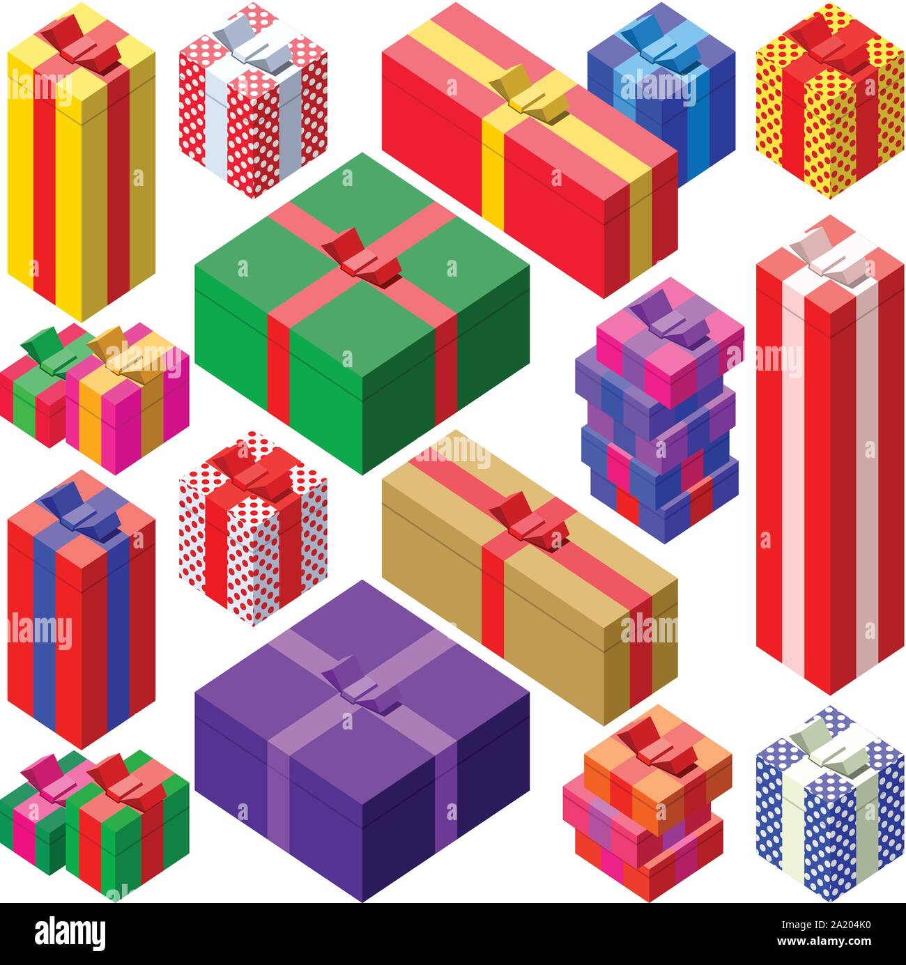 Set of various sizes colorful gift boxes Stock Vector Image & Art - Alamy