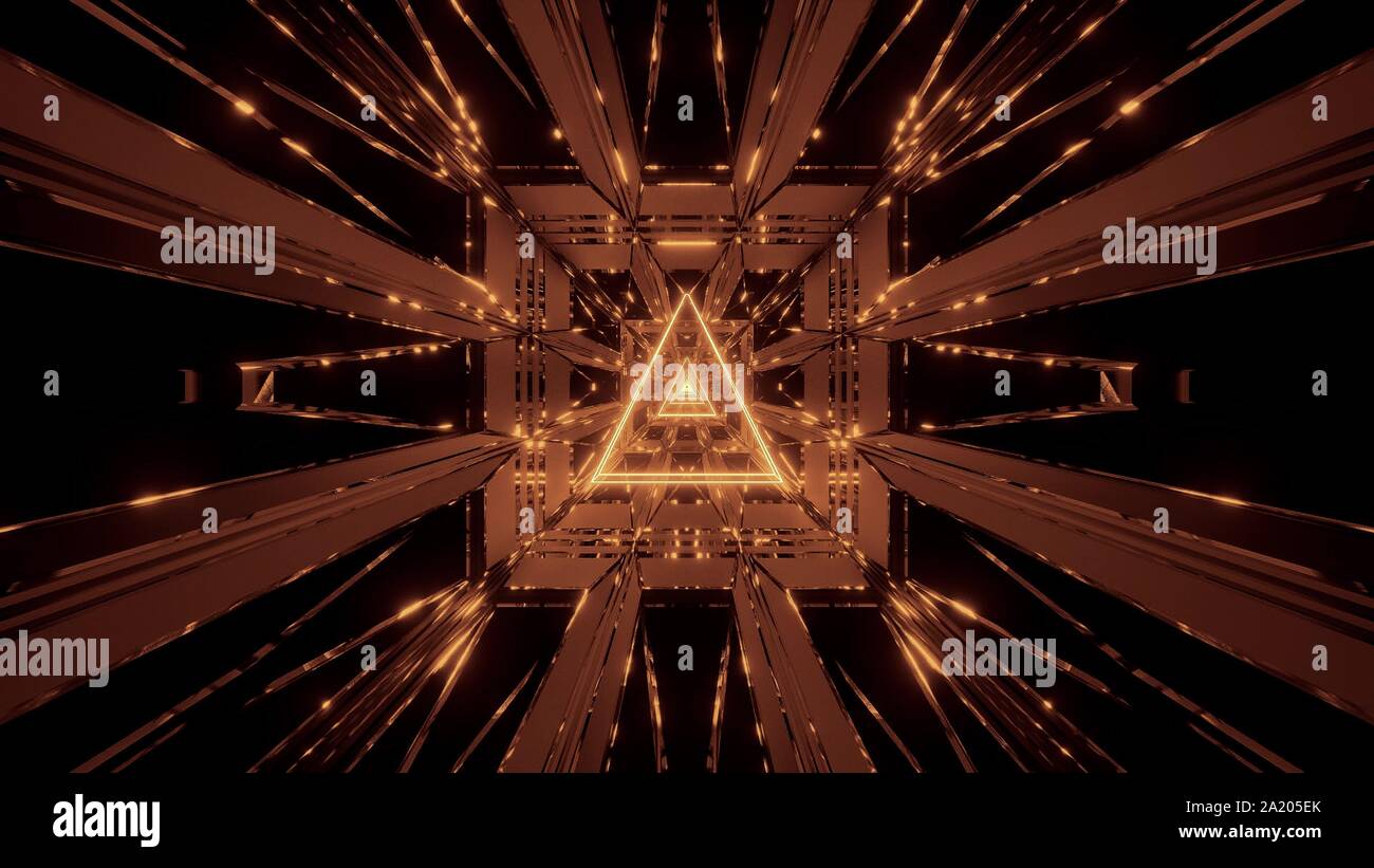 glowing triangle wireframe design 3d illustration background wallpaper ...