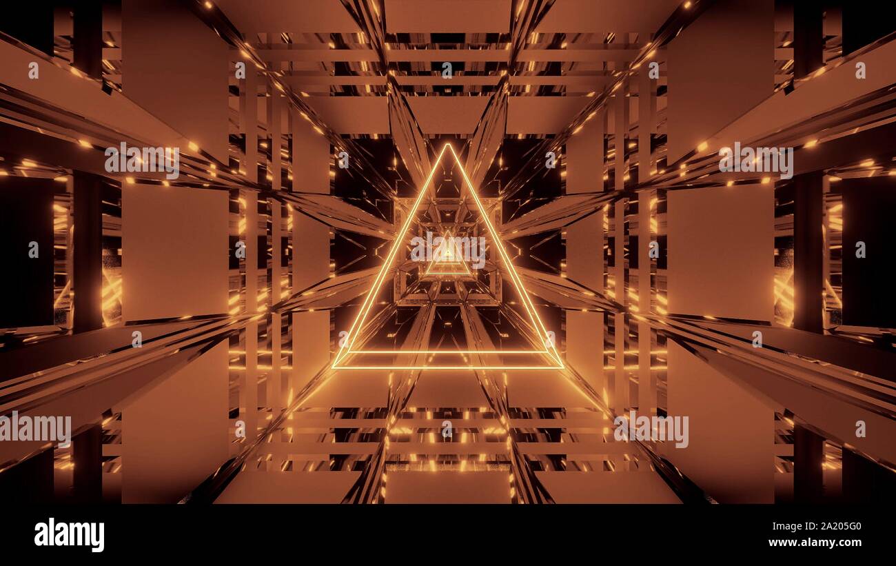 glowing triangle wireframe design 3d illustration background wallpaper ...