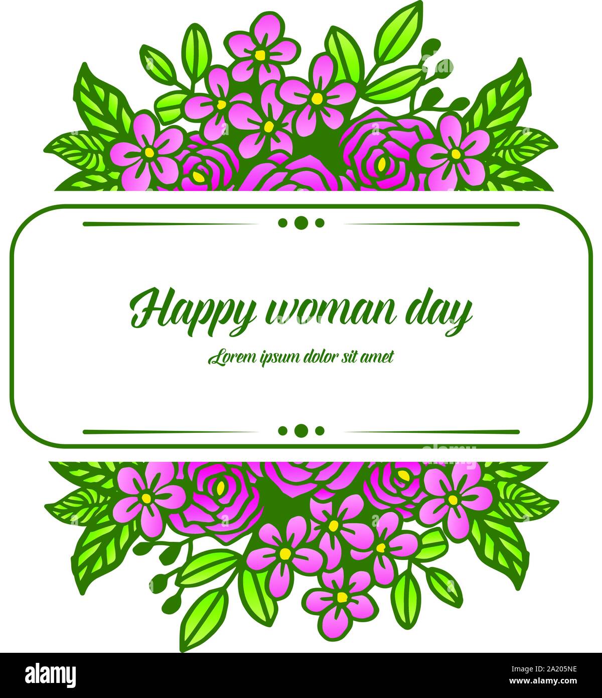 Decoration banner of happy woman day, with crowd of colorful flower ...