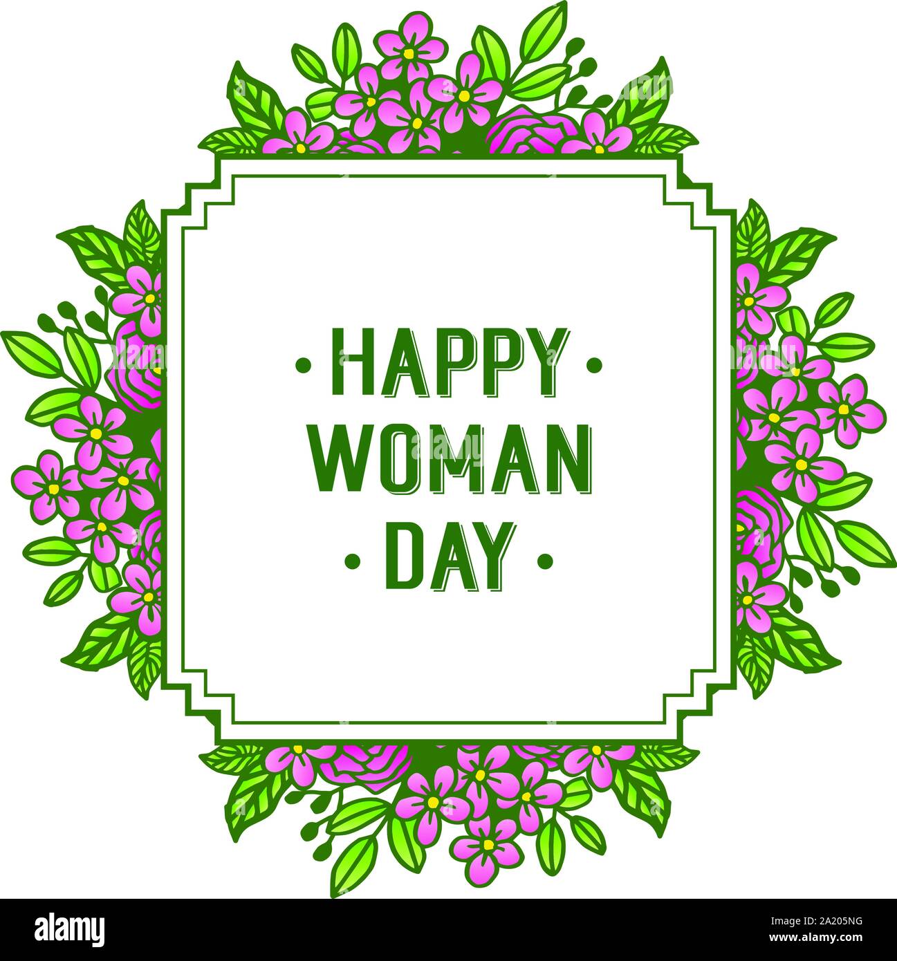 Decoration banner of happy woman day, with crowd of colorful flower ...