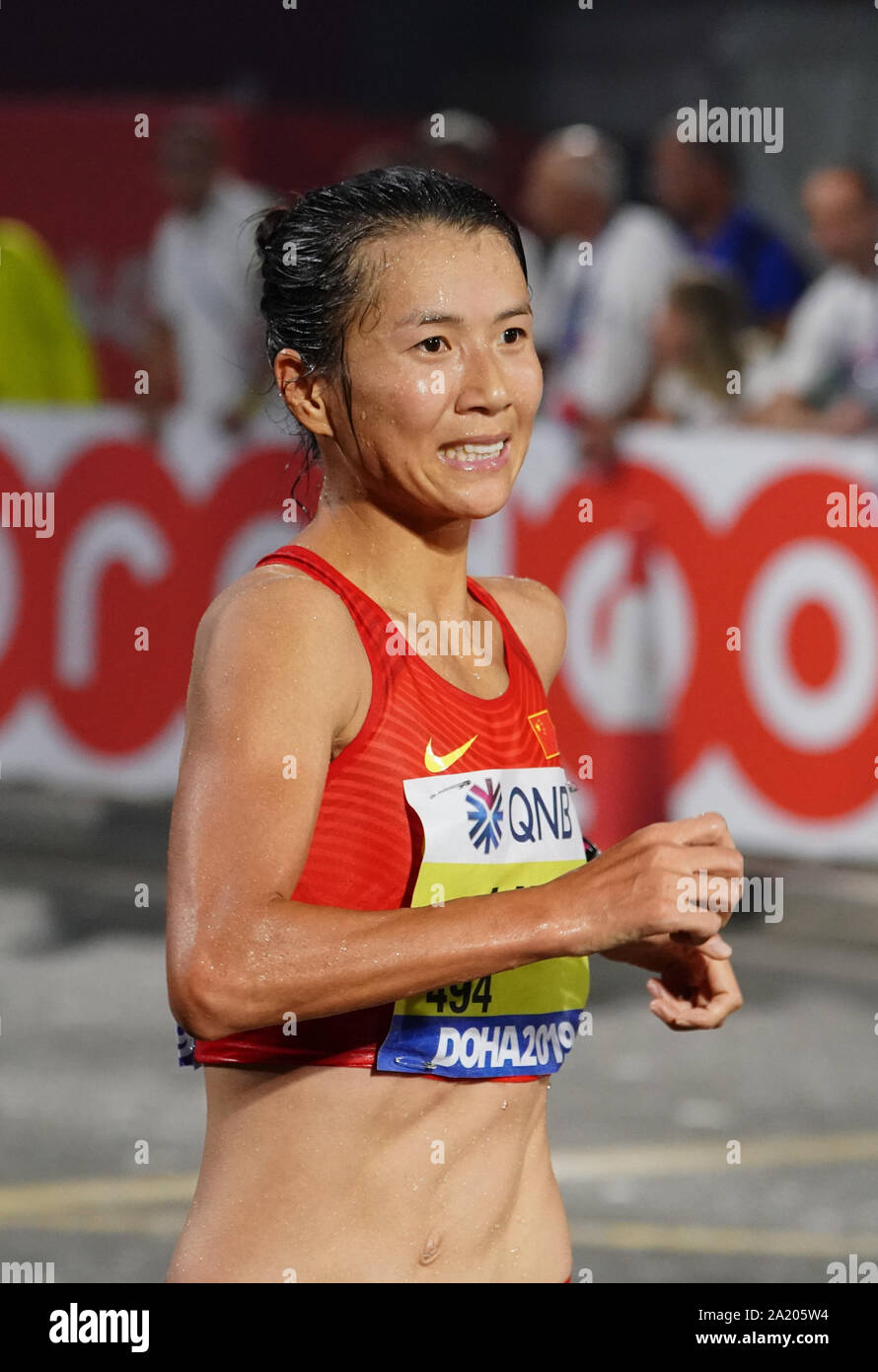 Doha, Qatar. 29th Sep, 2019. China's Liu Hong competes during the Women ...