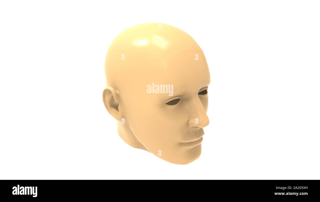3d rendering of a human face isolated in white background Stock Photo ...
