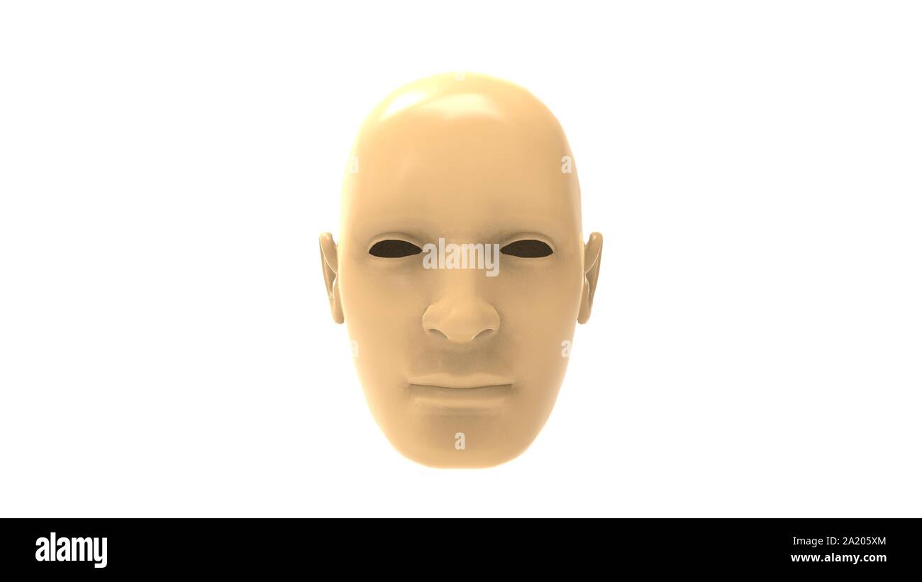 3d rendering of a human face isolated in white background Stock Photo ...