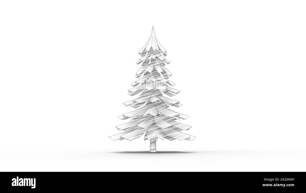 3d rendering of a animated tree isolated in white studio background ...