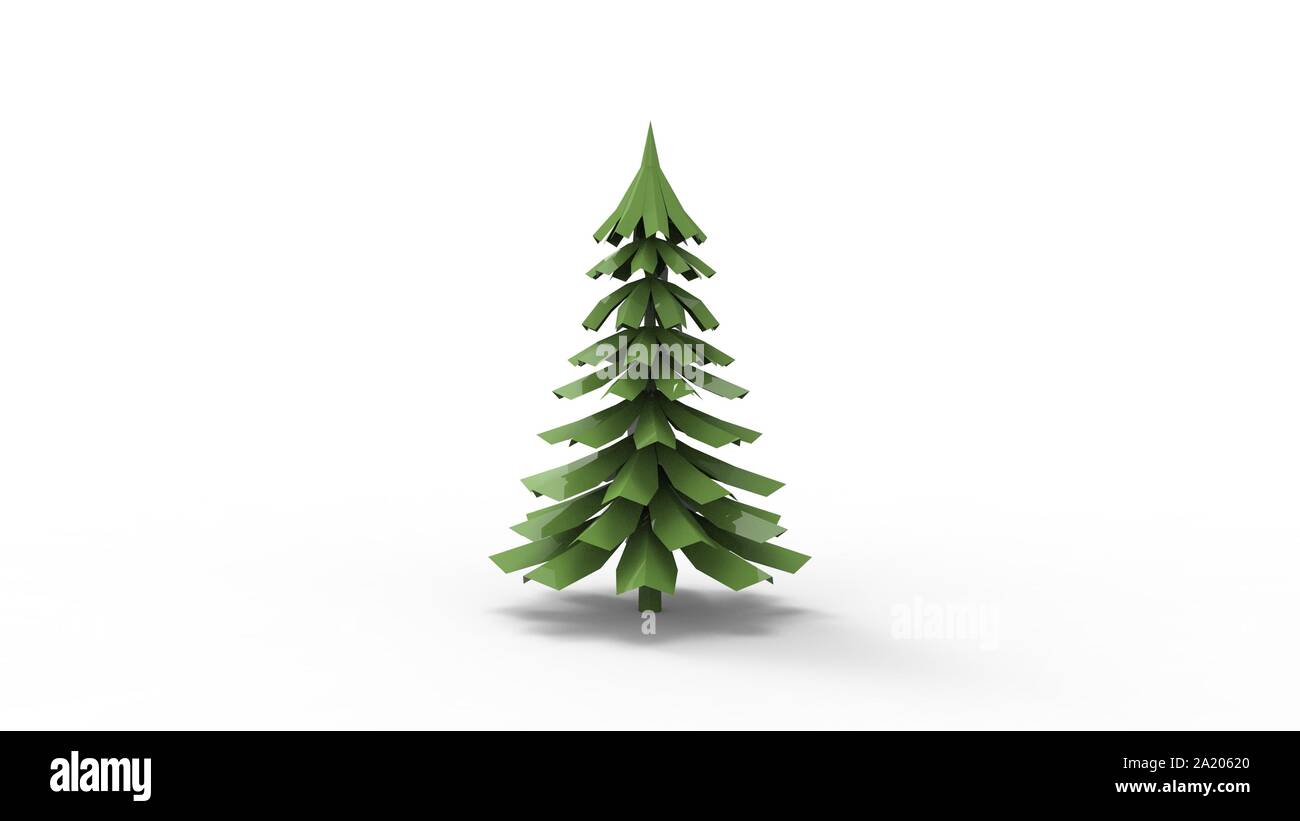 3d rendering of a animated tree isolated in white studio background ...