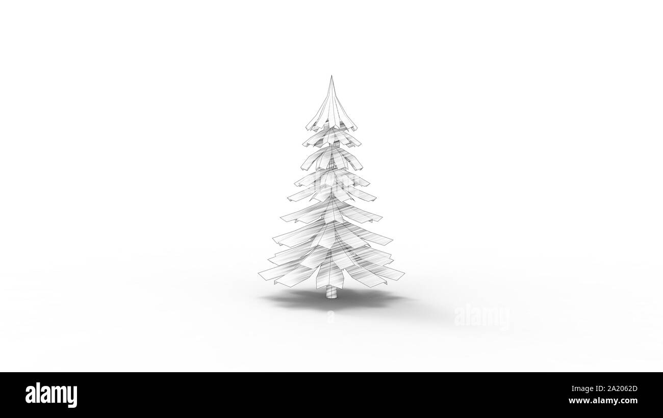 3d rendering of a animated tree isolated in white studio background ...